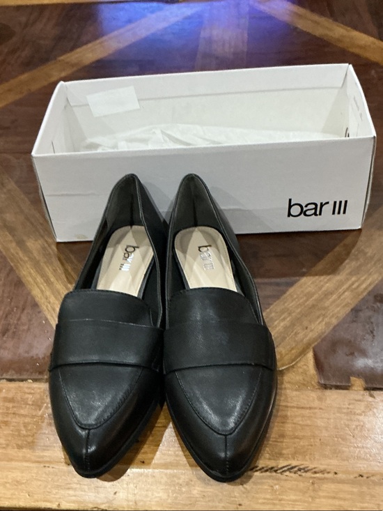 Bar III | Shoes | Bar Iii Black Pointed Leather Loafers | Poshmark